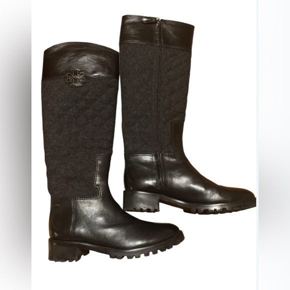 Tory Burch | Shoes | Tory Burch Rosalie Quilted Wool Felt Tall Riding ...